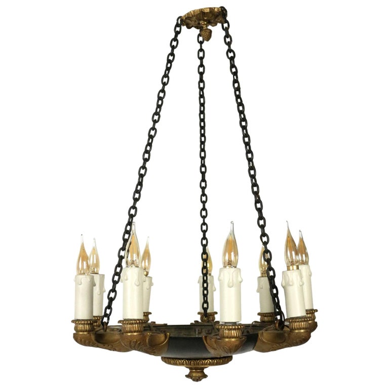 Small Unusual Empire Chandelier with Many Arms '9 Lights' at 1stDibs