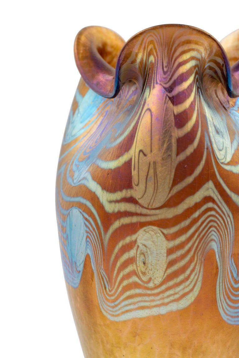 Small Vase Loetz Argus Decoration circa 1902 Blue Bronze Austrian ...