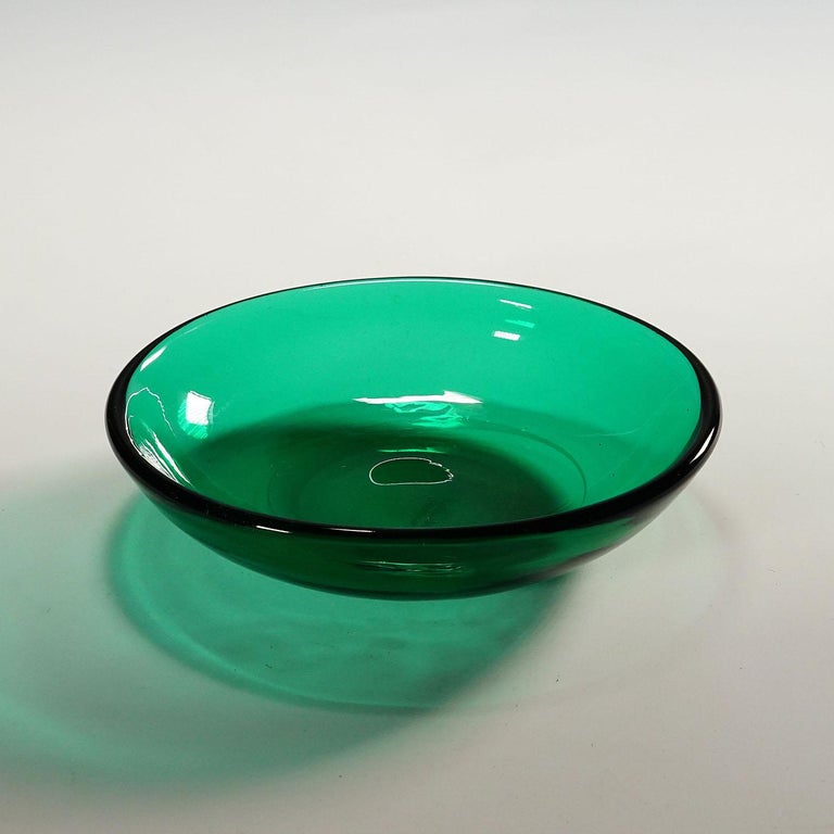 Small Venini Dish in Green Murano Art Glass, Carlo Scarpa Ca. 1930s For ...