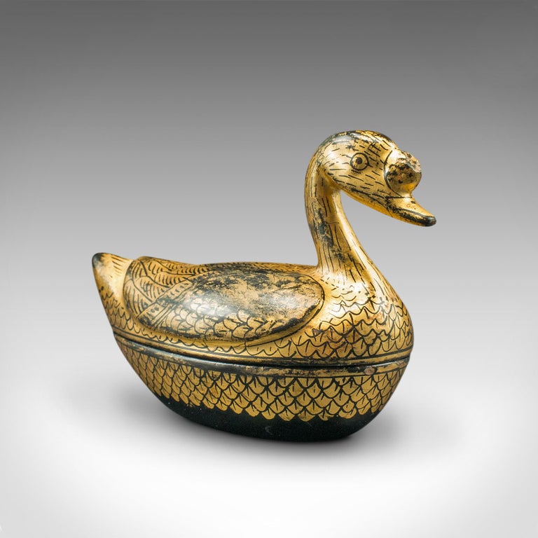 Small Vintage Chinese Goose Pot, Lacquer, Decorative, Trinket Box, Art ...