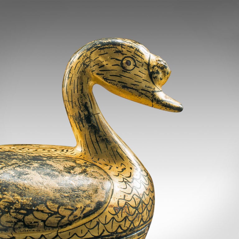 Small Vintage Chinese Goose Pot, Lacquer, Decorative, Trinket Box, Art ...