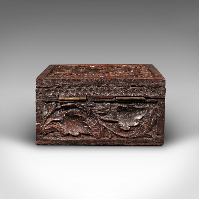 Small Vintage Keepsake Box, Indian, Teak, Storage Case, Carved, Art ...