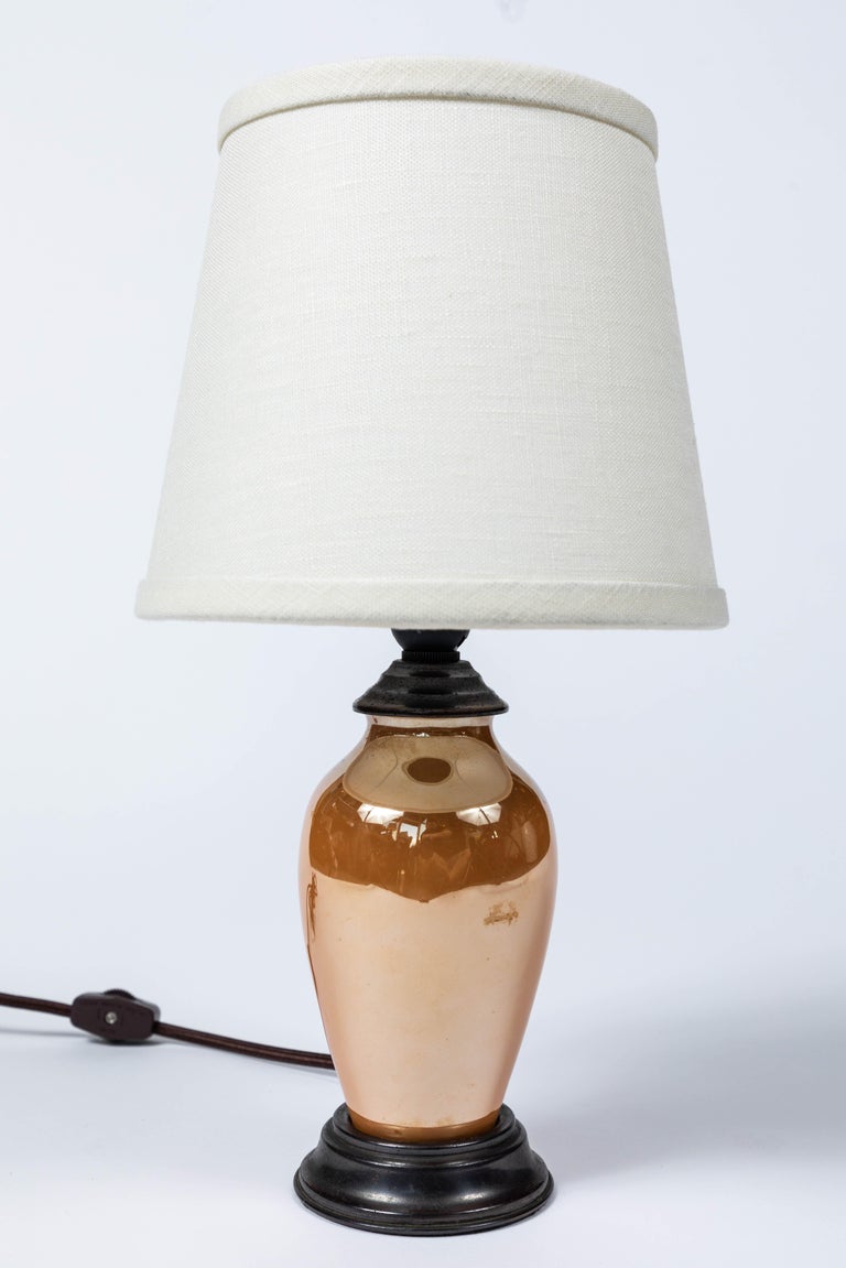 Small Vintage Lusterware Lamp at 1stDibs