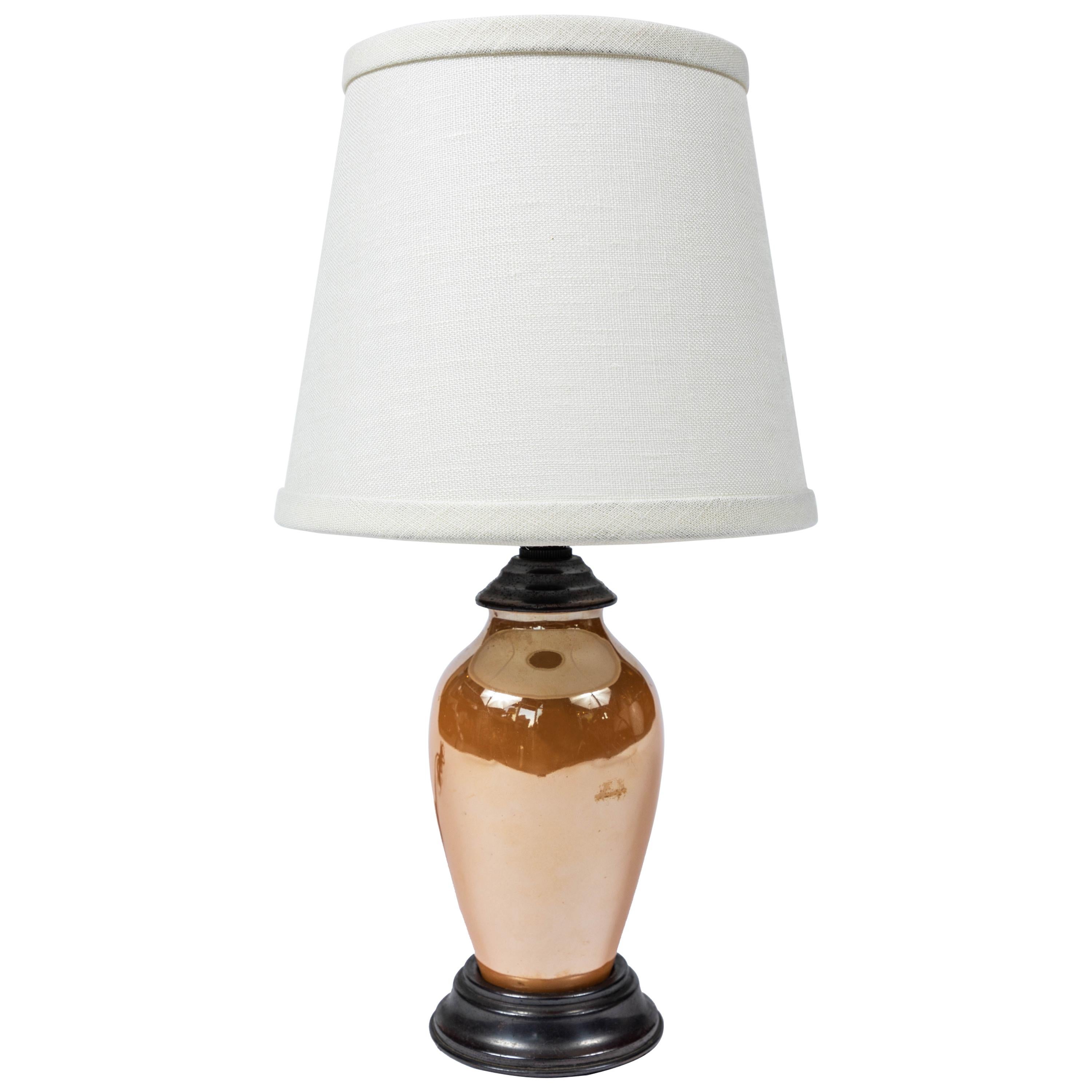 Small Vintage Lusterware Lamp at 1stDibs