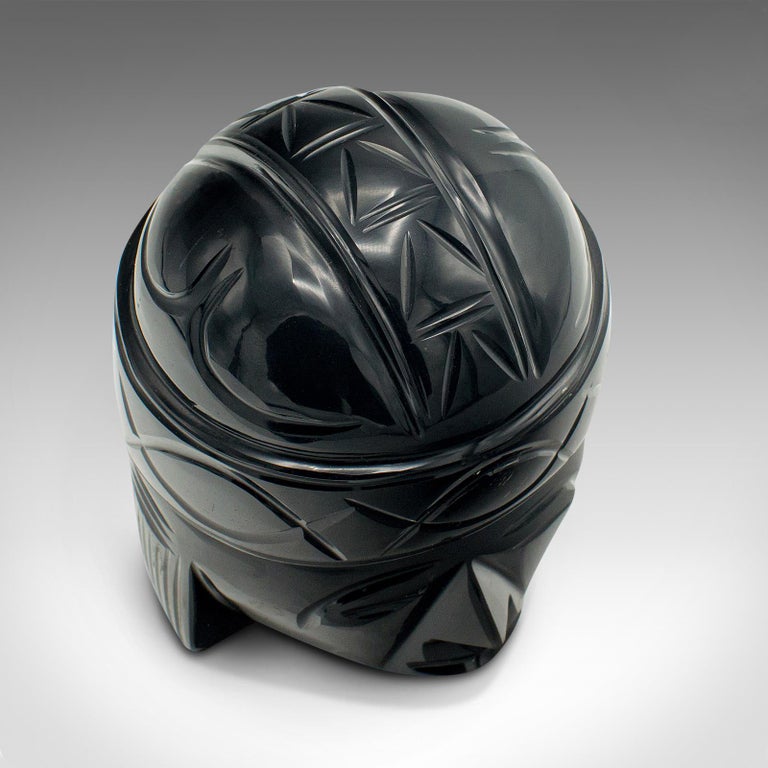 Small Vintage Oriental Warrior Bust, Chinese, Obsidian, Portrait ...