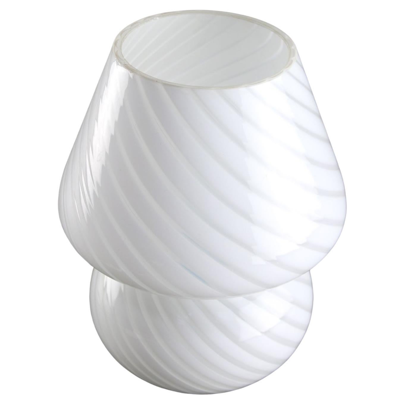 Swirl Zebra table lamp murano glass , 1970’s For Sale at 1stDibs