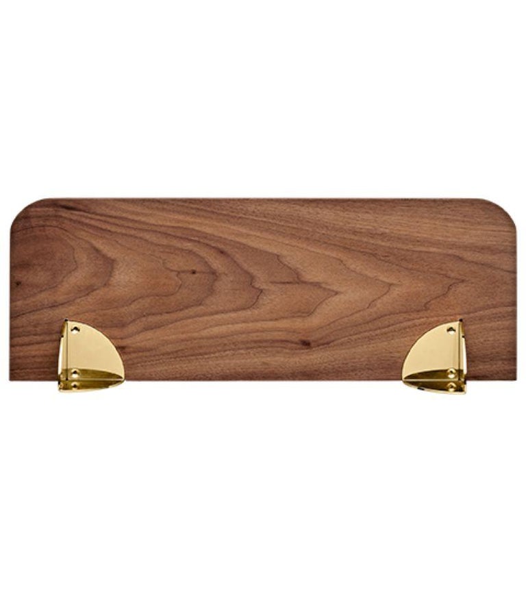 Small Walnut and Steel Minimalist Shelf For Sale at 1stDibs