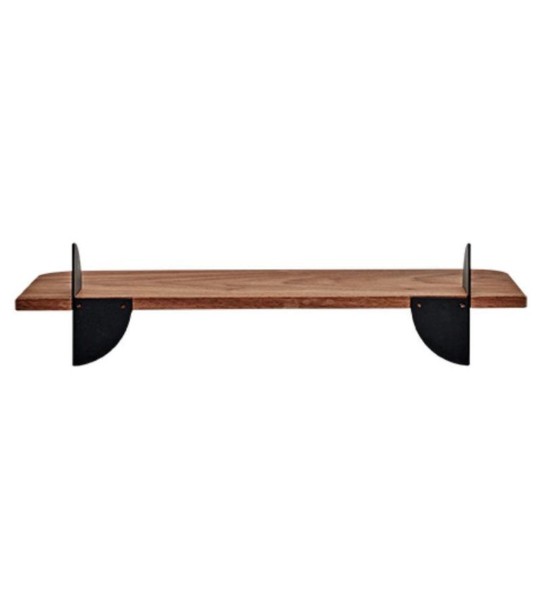 Small Walnut and Steel Minimalist Shelf For Sale at 1stDibs