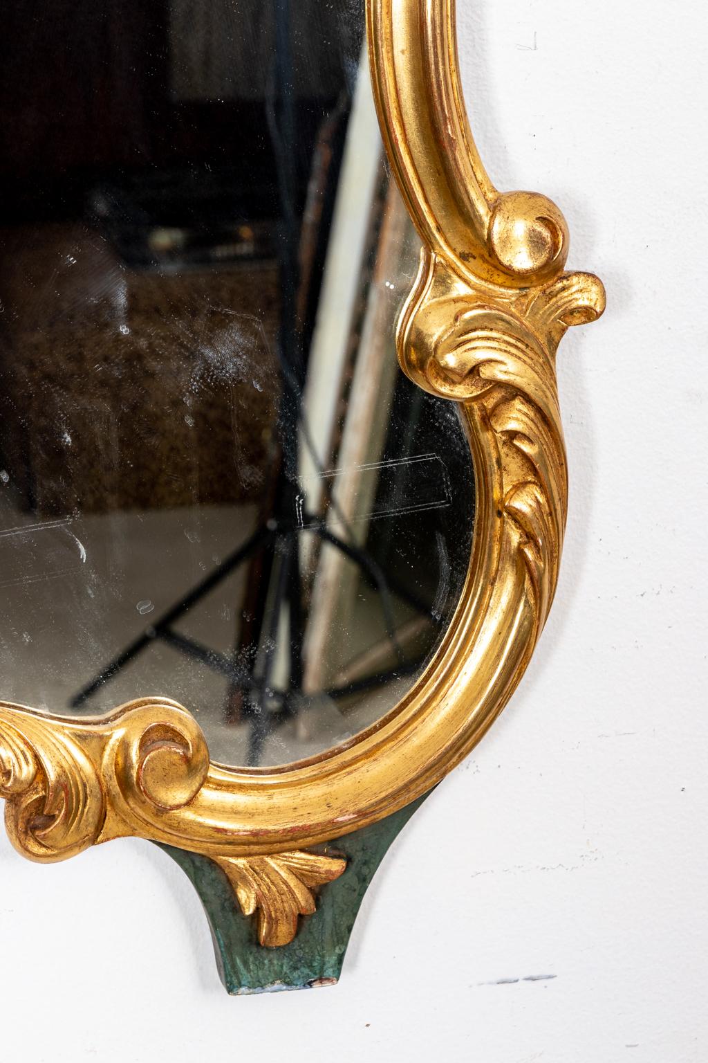 Small Water Gilt Scallop Shell Top French Mirror on Loop For Sale at ...
