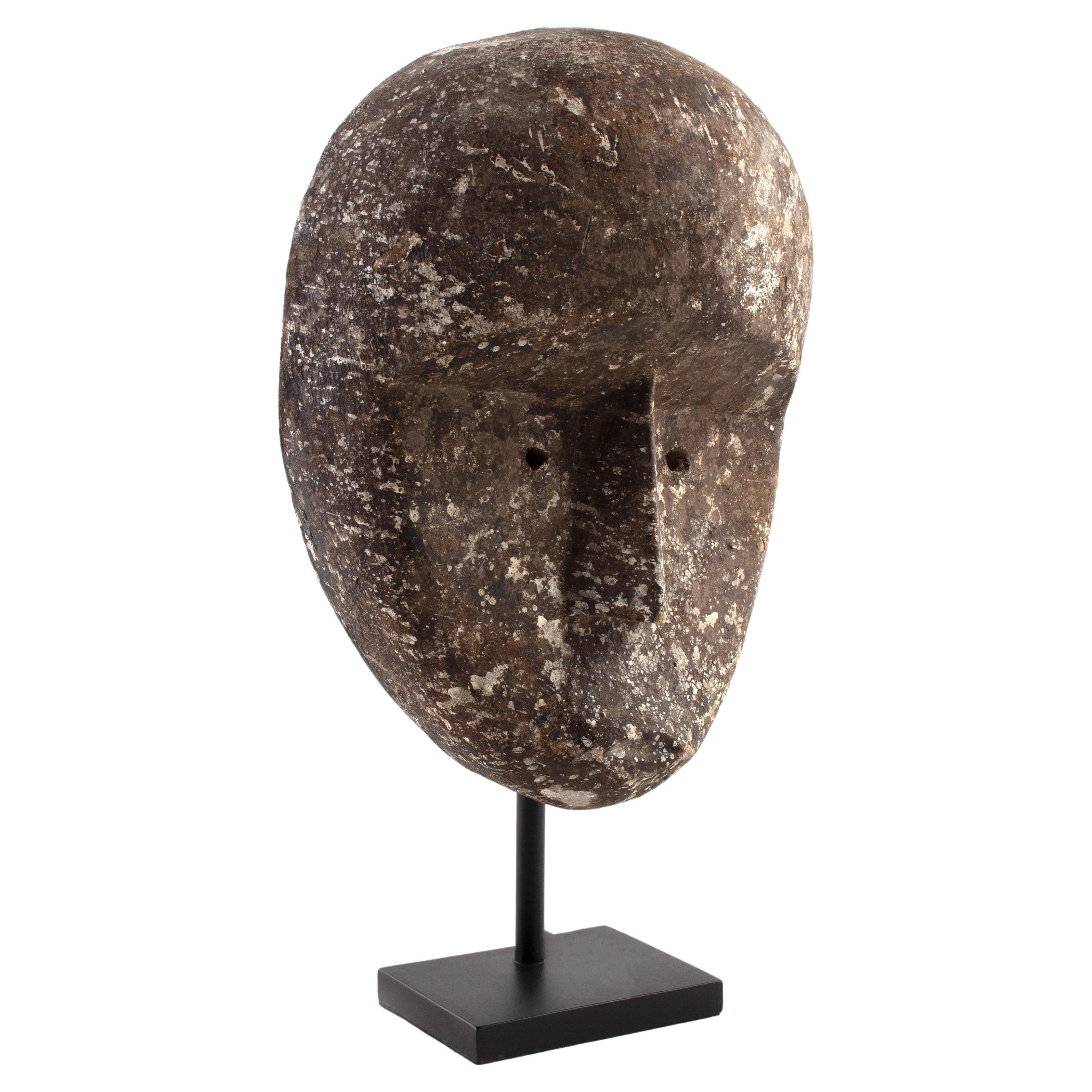 Small Wooden Carved Easter Isle Bust on Black Steel Stand For Sale at ...