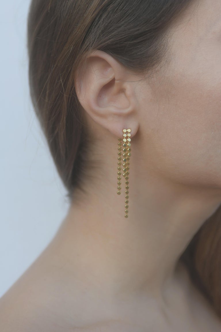 Smart Earrings Round Motif Chain 18 Karat Gold-Plated Silver Greek ...