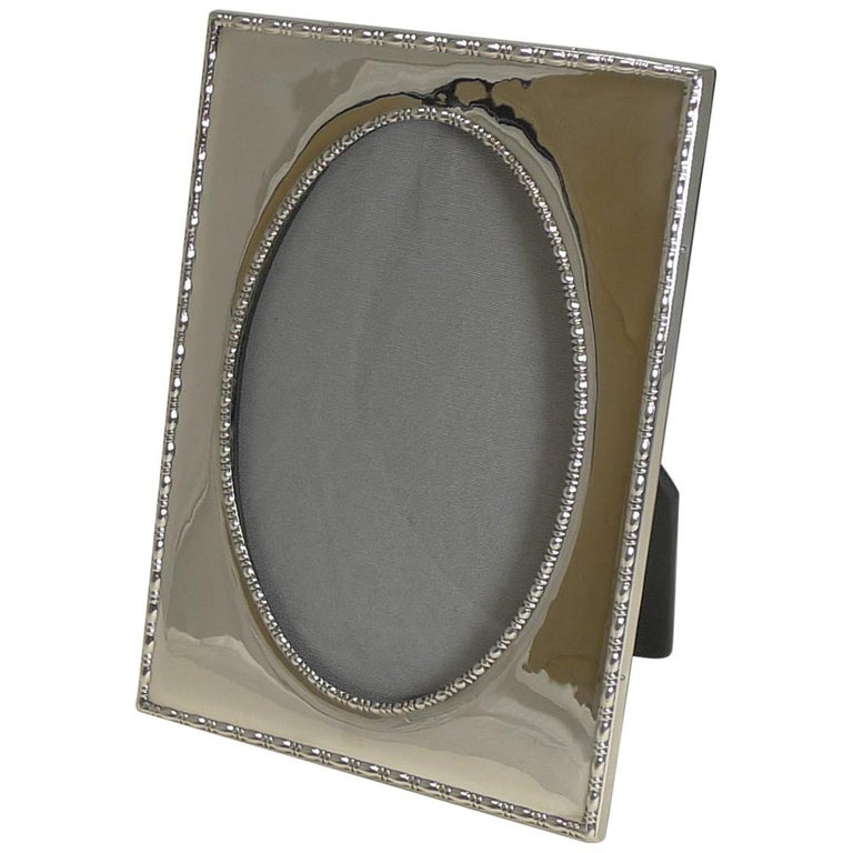 Smart Large Antique English Sterling Silver Photograph / Picture Frame ...
