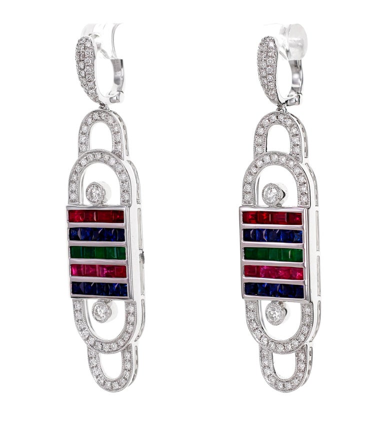 Smartphone 'RBG' Tri Color Dangle Earring For Sale at 1stDibs
