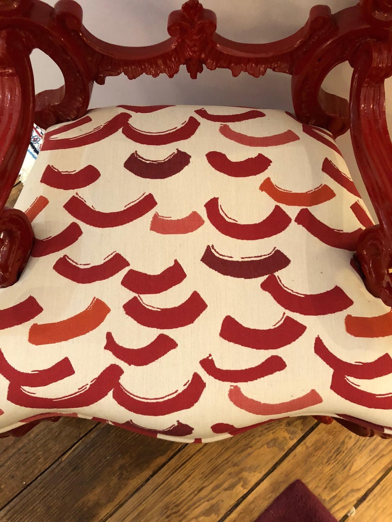 Smashing Designer Diminutive Laquer Rococo Chair For Sale at 1stDibs