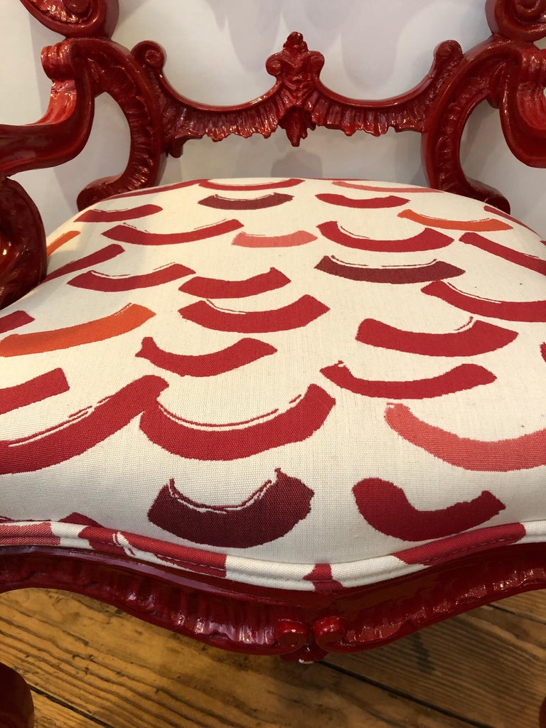 Smashing Designer Diminutive Laquer Rococo Chair For Sale at 1stDibs