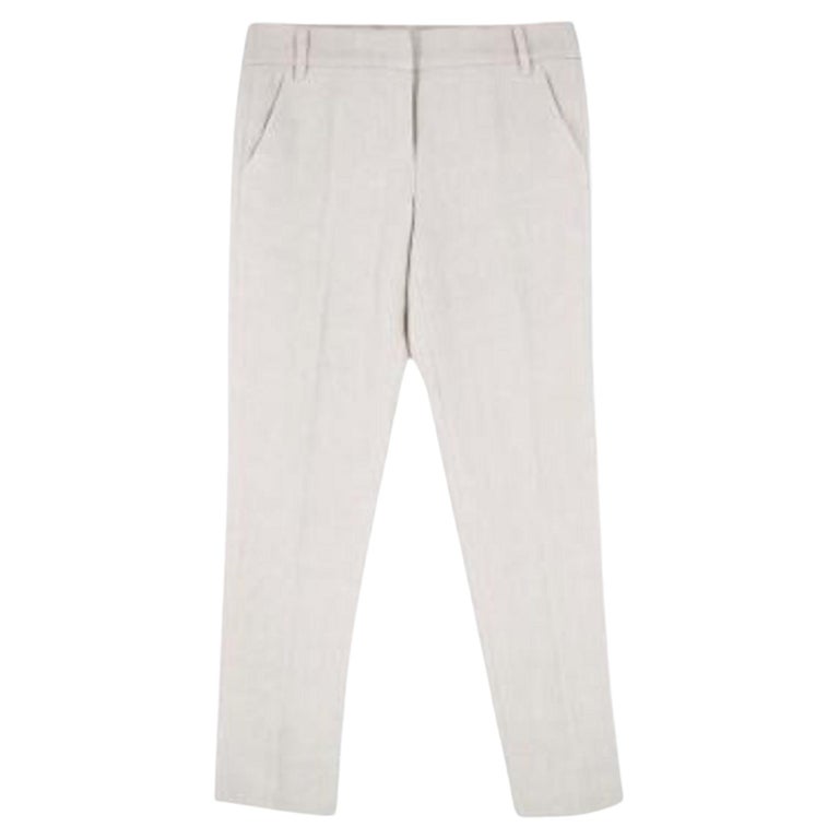 S'Max Mara Beige Linen Tailored Trousers For Sale at 1stDibs