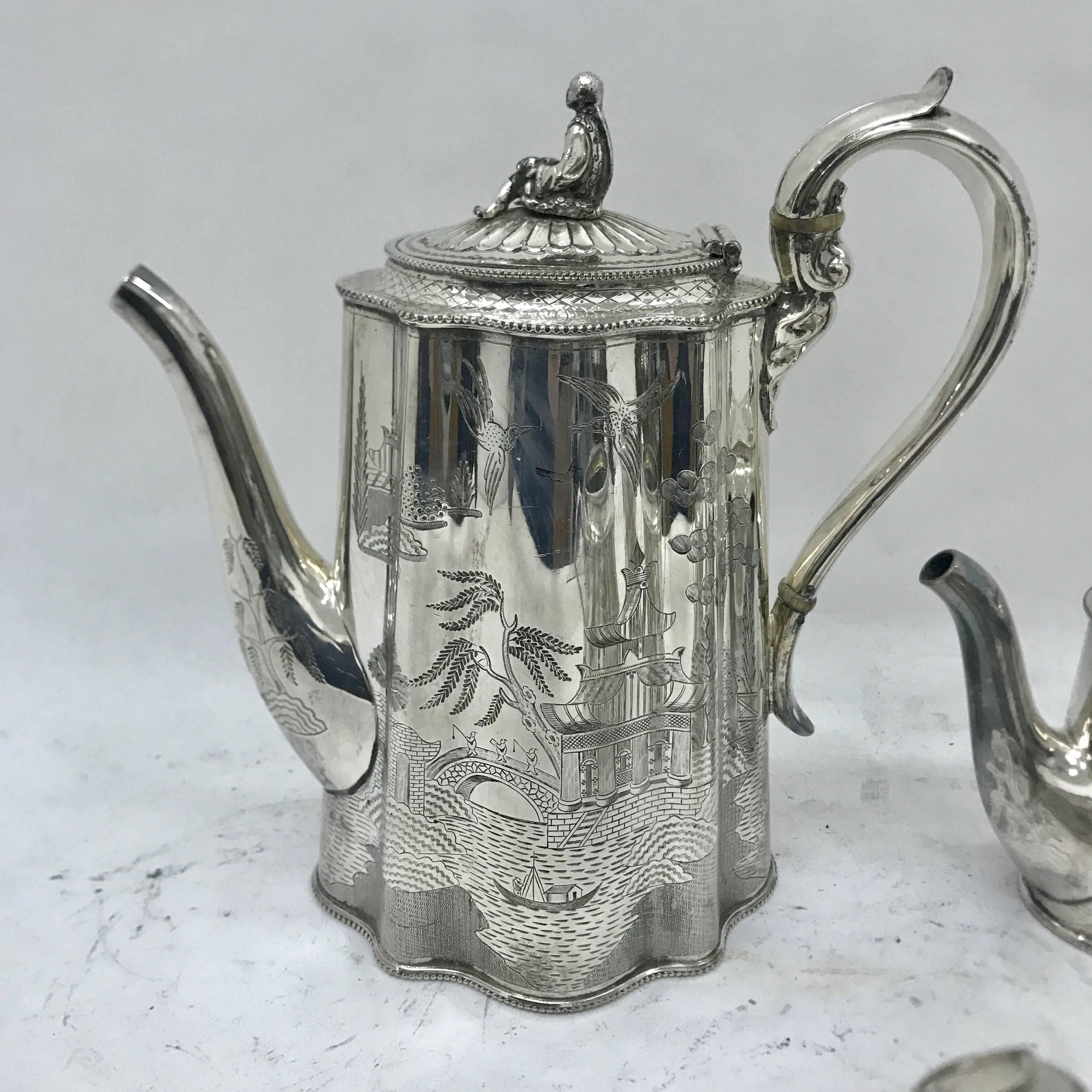 Smith Sissons and Co. Victorian Plated Oriental Engraved English Tea ...