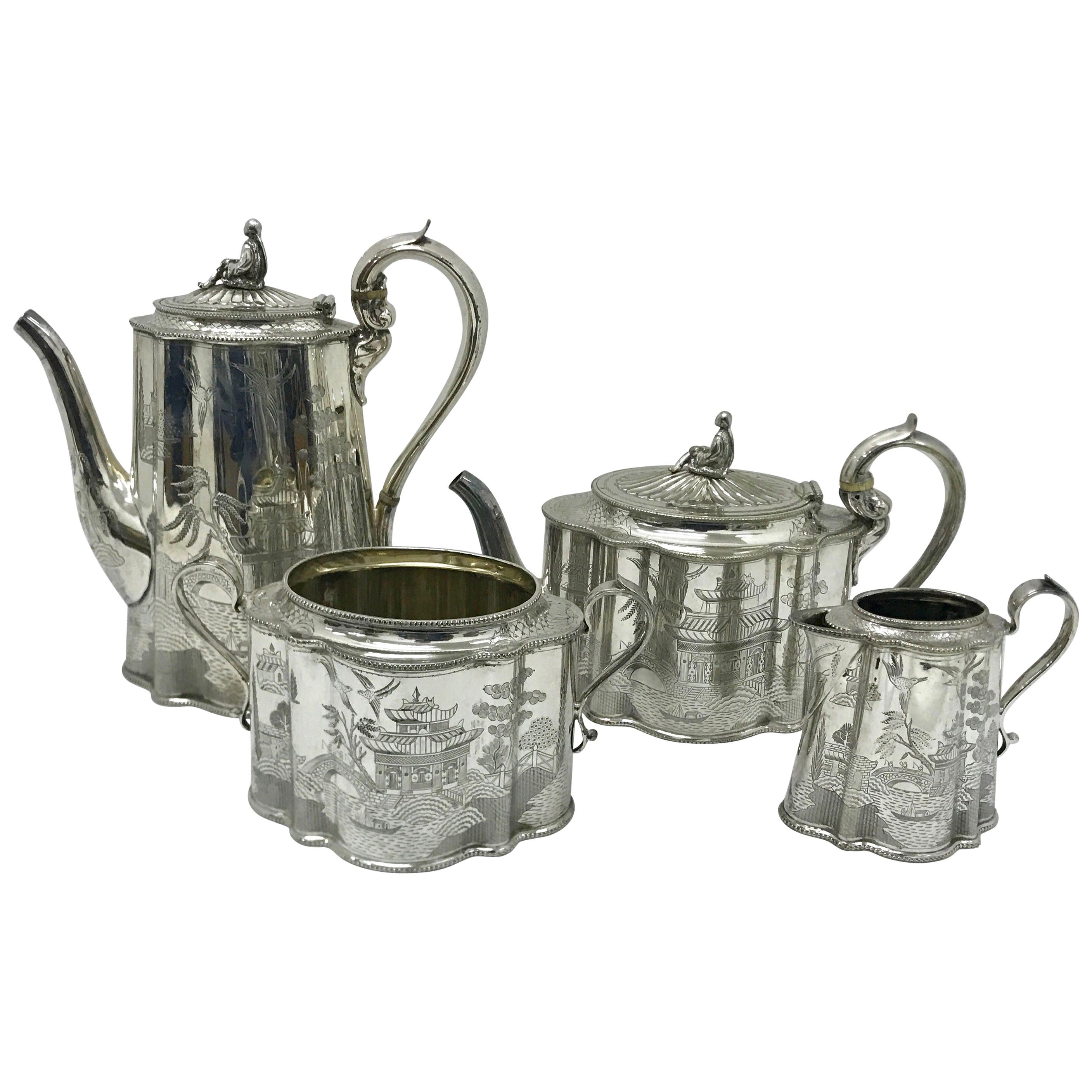 Smith Sissons and Co. Victorian Plated Oriental Engraved English Tea ...