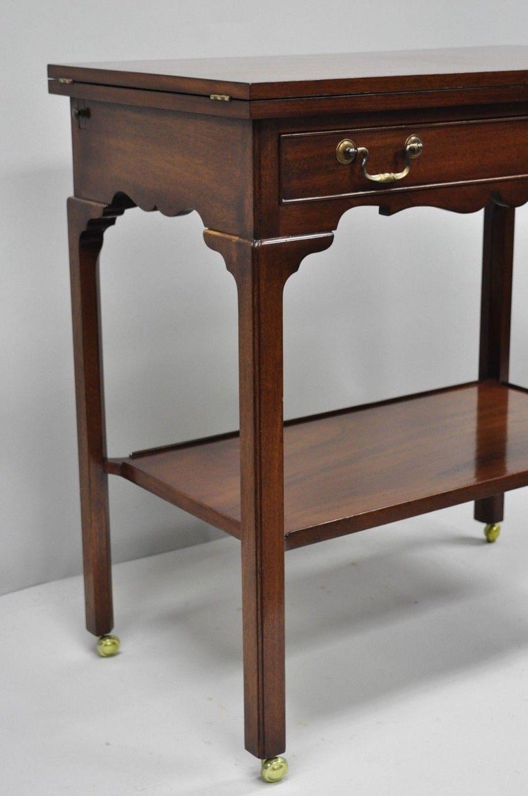 Smith and Watson Solid Mahogany Chippendale Style Flip-Top Server Bar ...