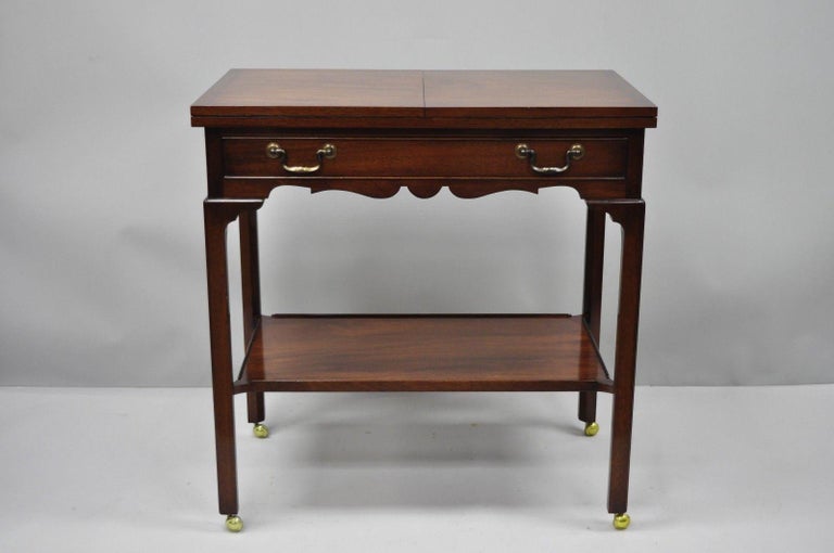 Smith and Watson Solid Mahogany Chippendale Style Flip-Top Server Bar ...