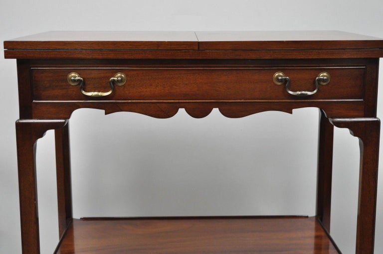 Smith and Watson Solid Mahogany Chippendale Style Flip-Top Server Bar ...