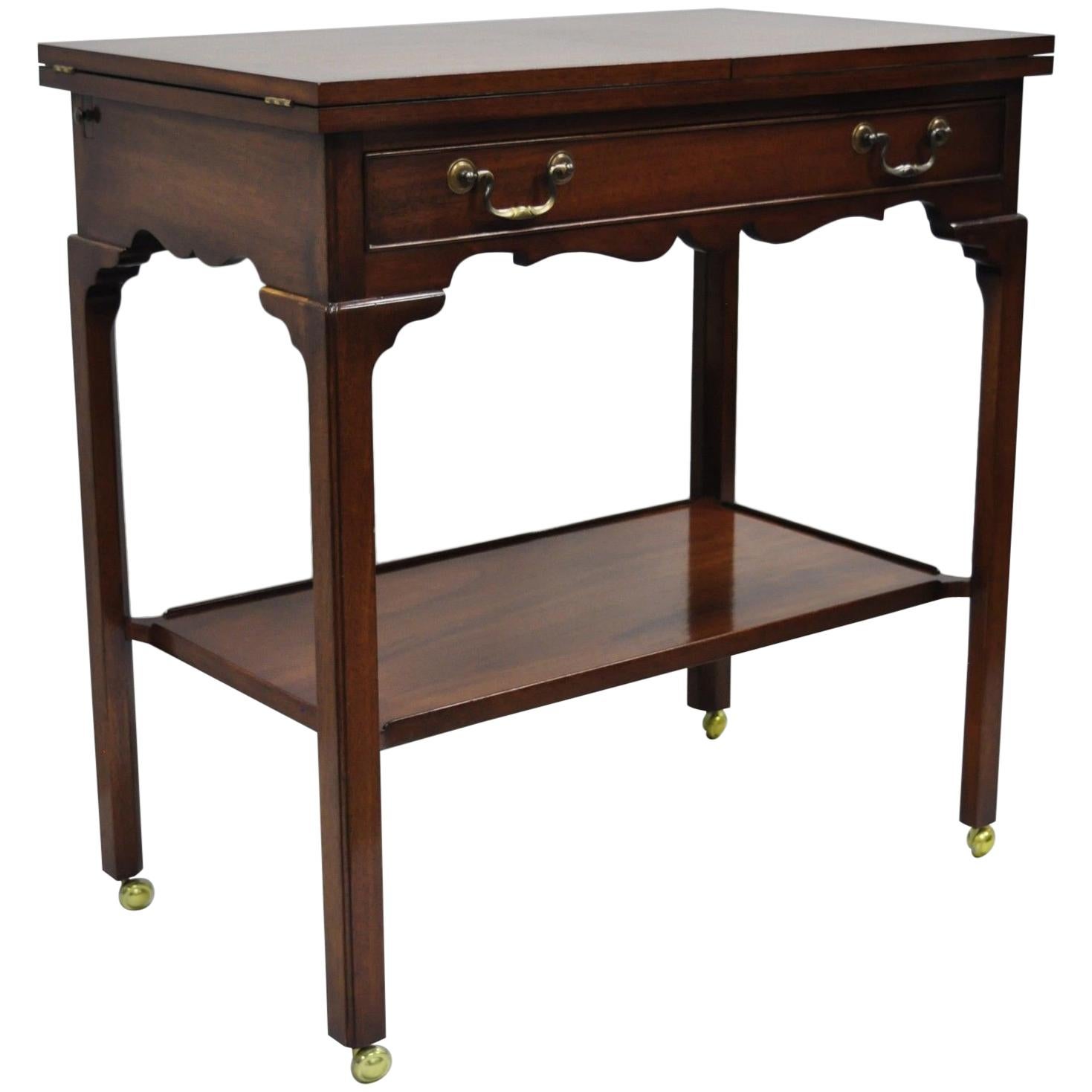 Smith and Watson Solid Mahogany Chippendale Style Flip-Top Server Bar ...