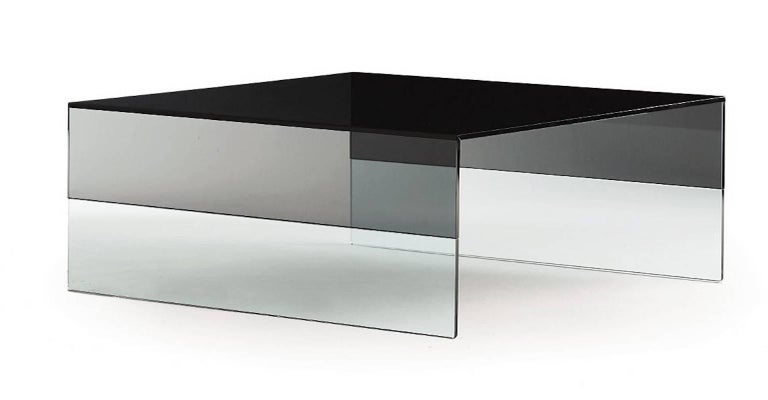 Smoke Coffee Table in Two Sizes in Smoked and Clear Glass by Marcel ...