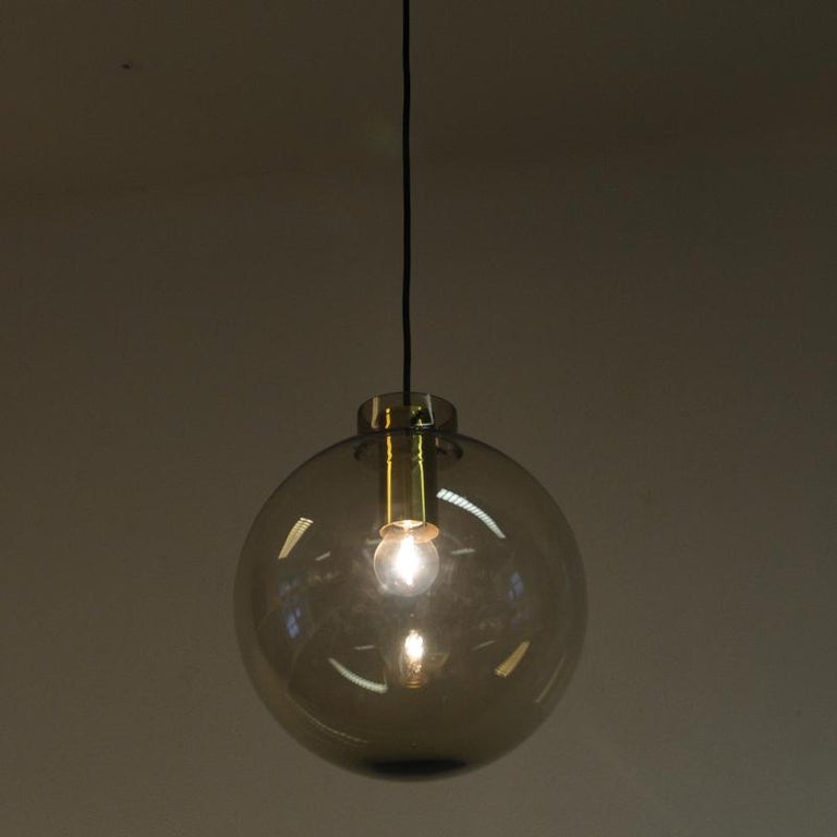 Smoke Colored Glass Dome Pendant Model 7714 by Jonas Hidle, Norway ...