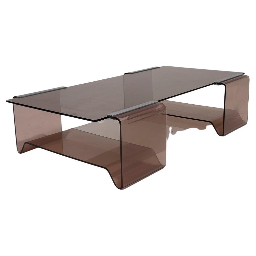 Smoked Altuglass Coffee Table by Michel Dumas, 1970s For Sale at 1stDibs