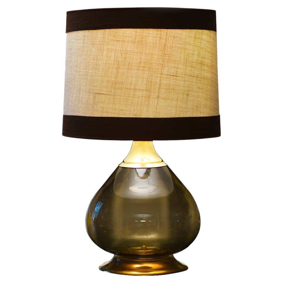 Italian Chrome and Smoked Glass Lamp, 1970s at 1stDibs