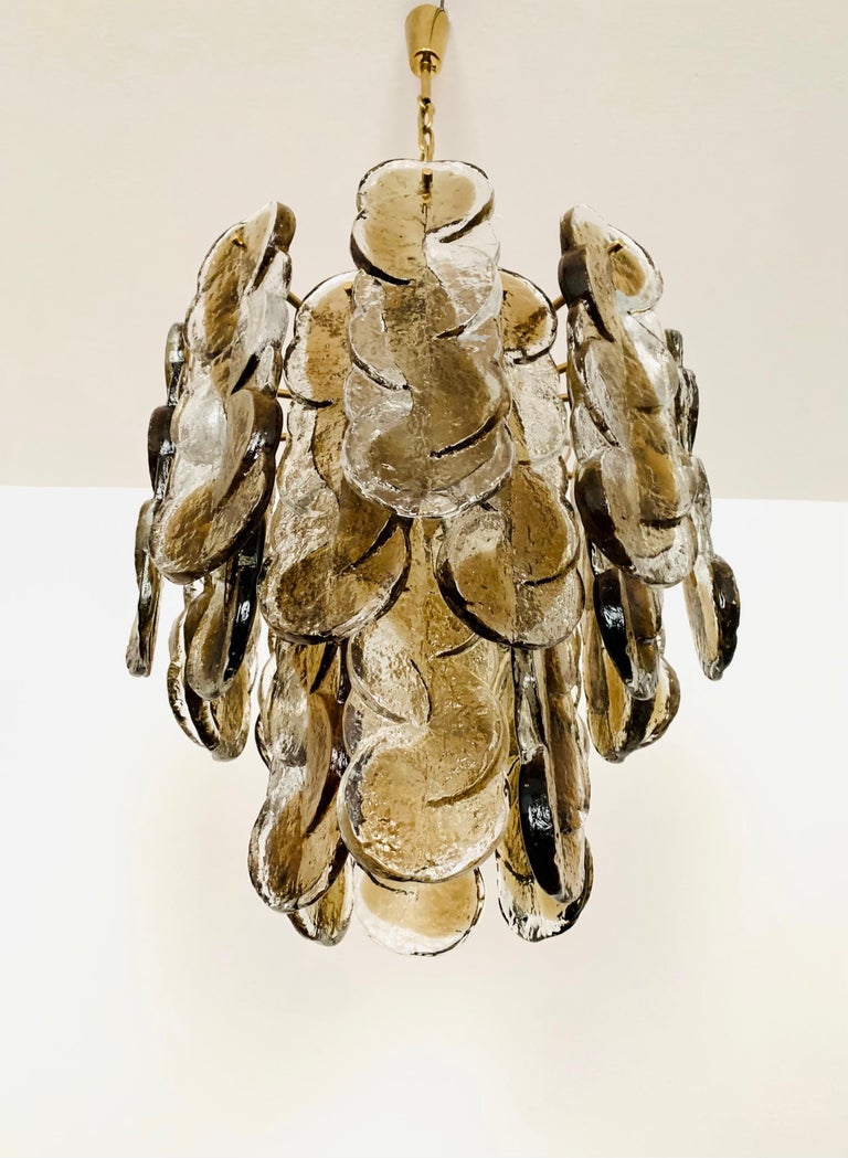 Smoked glass Citrus chandelier from J.T. Kalmar For Sale at 1stDibs