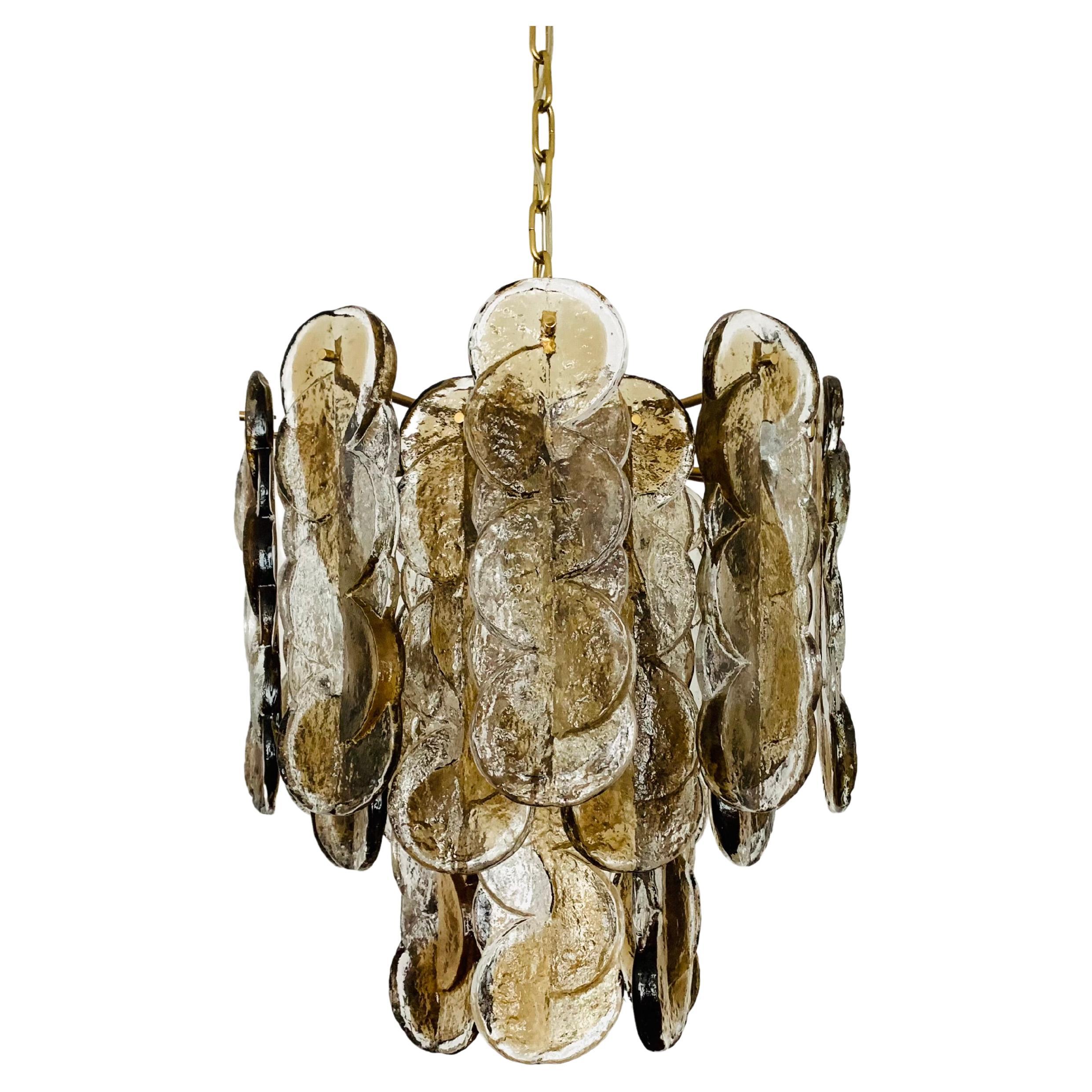 Smoked glass Citrus chandelier from J.T. Kalmar For Sale at 1stDibs