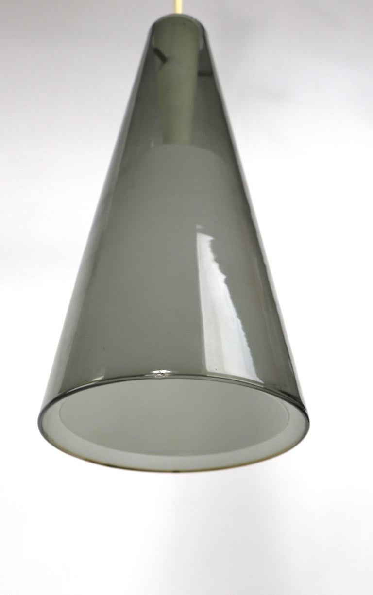 Smoked Glass Cone Form Pendant For Sale at 1stDibs