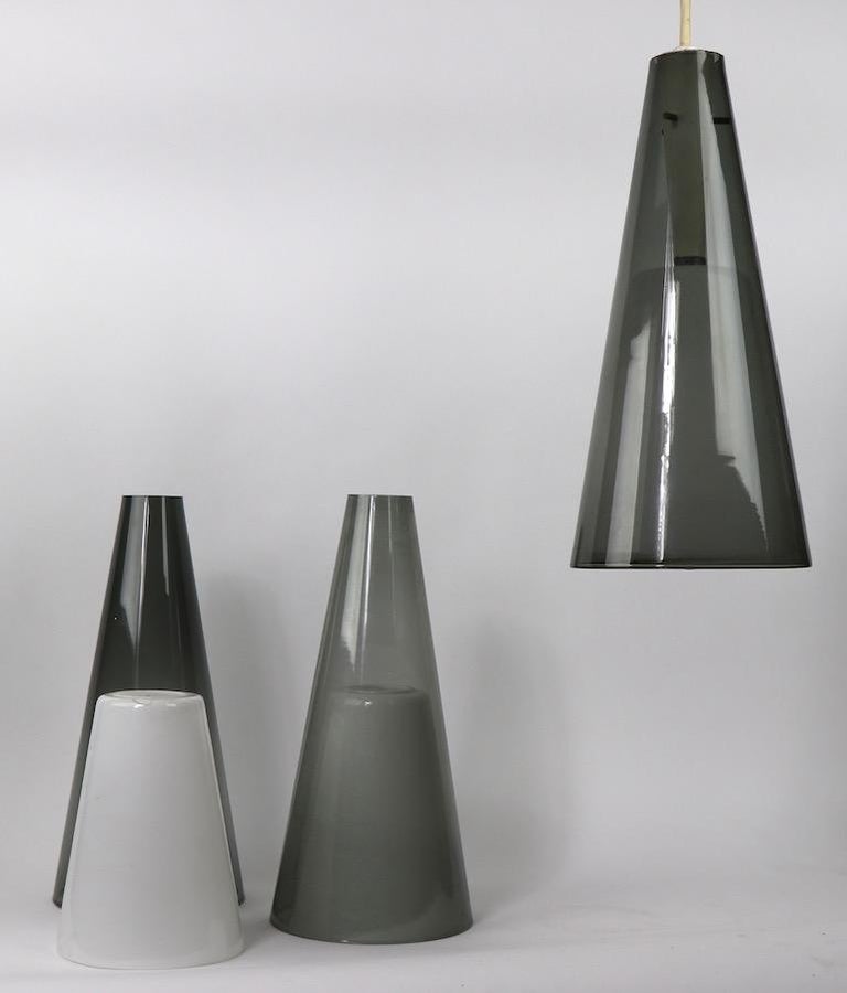 Smoked Glass Cone Form Pendant For Sale at 1stDibs