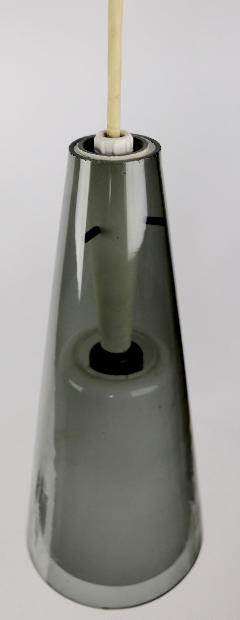 Smoked Glass Cone Form Pendant For Sale at 1stDibs