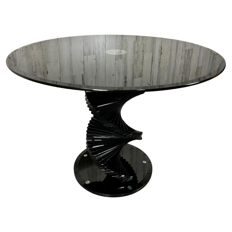 Smoked Glass Helix Spiral Dining Table For Sale at 1stDibs