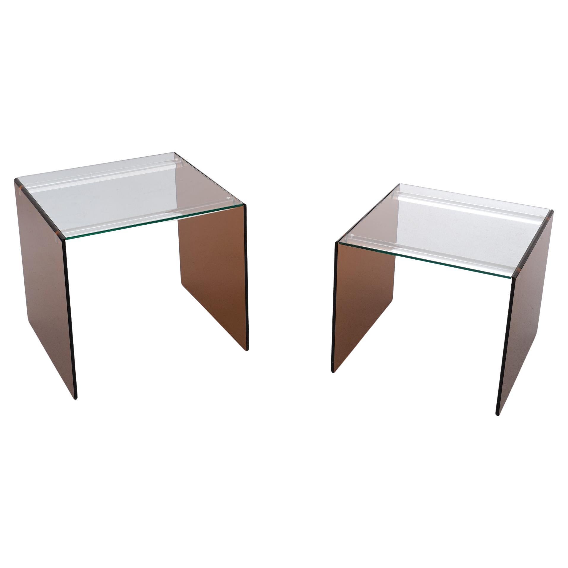 Smoked Lucite Side Tables Michel Dumas, 1970s, France at 1stDibs