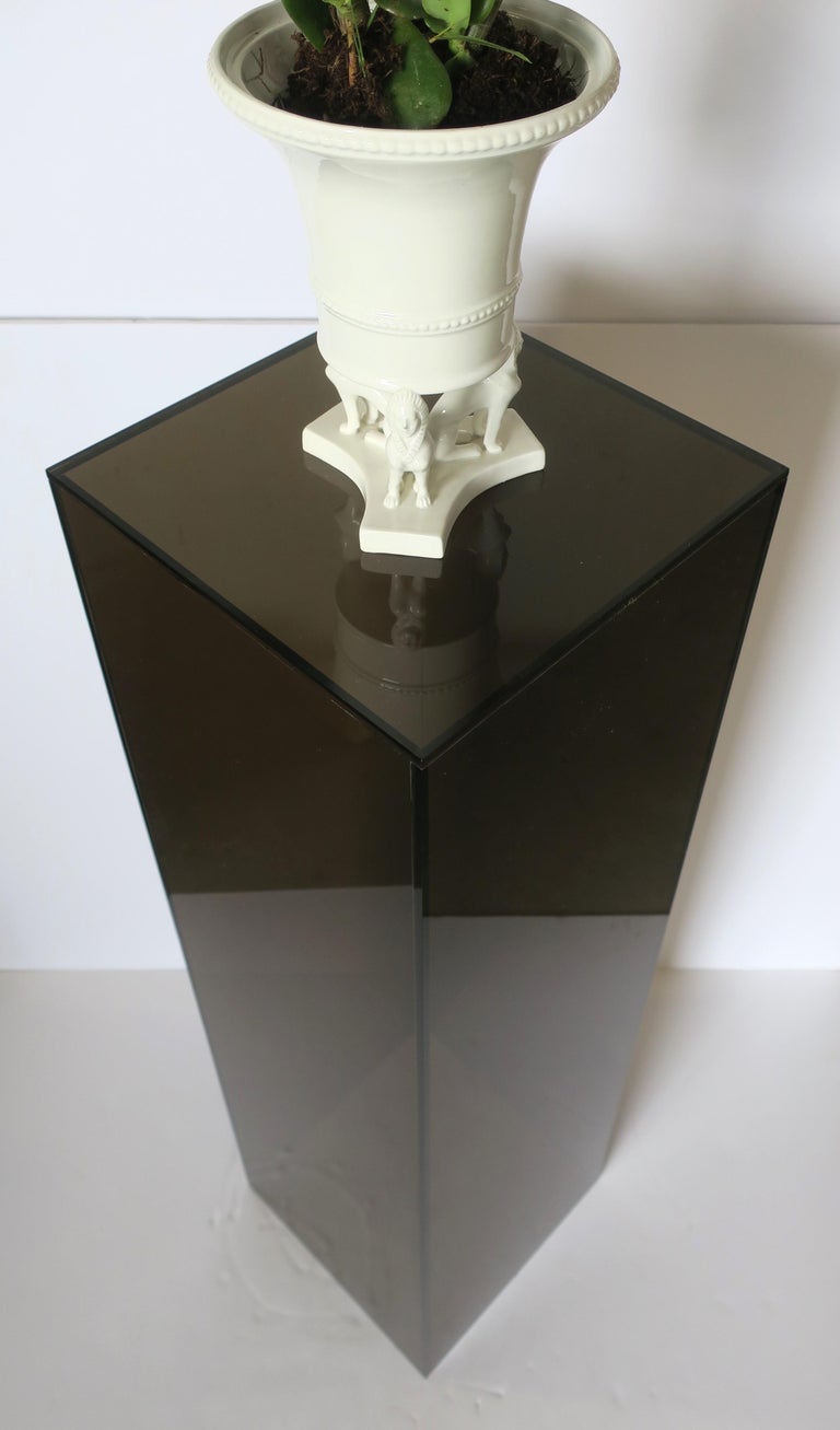 Smoked Black Translucent Acrylic Pedestal Column Stand For Sale at 1stDibs