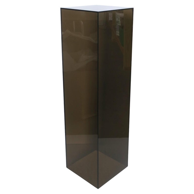 Smoked Black Translucent Acrylic Pedestal Column Stand For Sale at 1stDibs