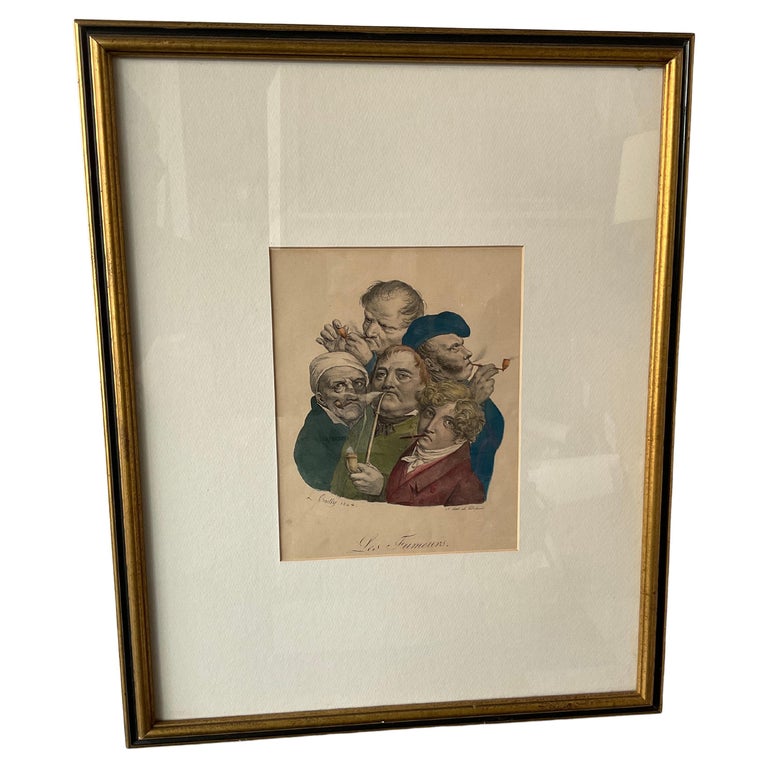 Smokers Print by L. Boilly Dated, 1824 For Sale at 1stDibs