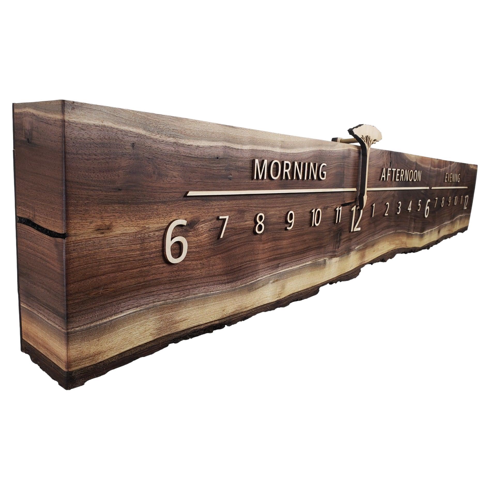 Smoky: 5-foot Walnut and Maple Linear Clock For Sale at 1stDibs