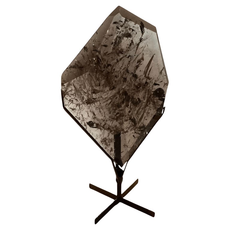 Smoky Quartz Crystal Slab on Stand For Sale at 1stDibs