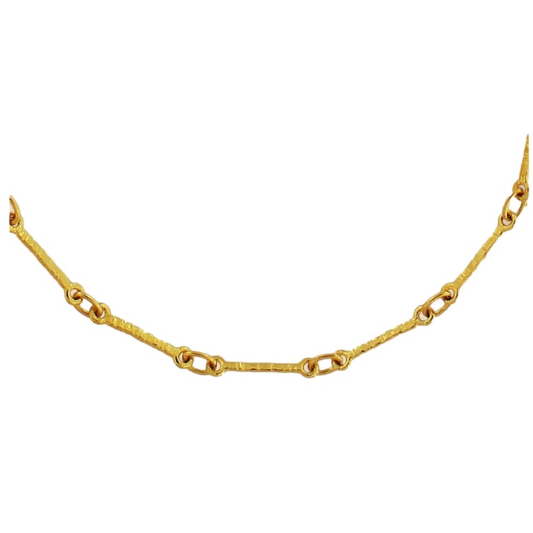 Smooth segmented 18 K gold necklace at 1stDibs