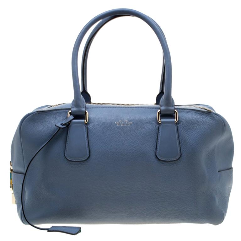Smythson Light Blue Leather Satchel For Sale at 1stDibs | light blue ...