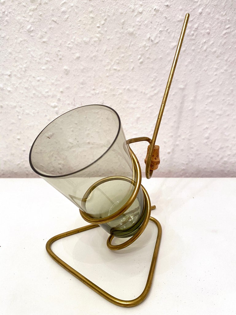 Snack Holder, Pretzel Salt Stick Holder with Vintage Colorful Glass ...