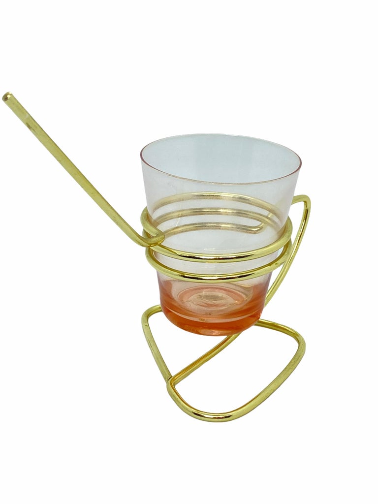 Snack Holder, Pretzel Salt Stick Holder with Vintage Colorful Glass ...