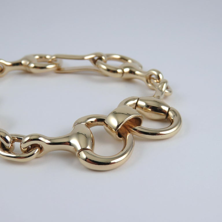 Snaffle Bit Bracelet 9k Yellow Gold For Sale at 1stDibs