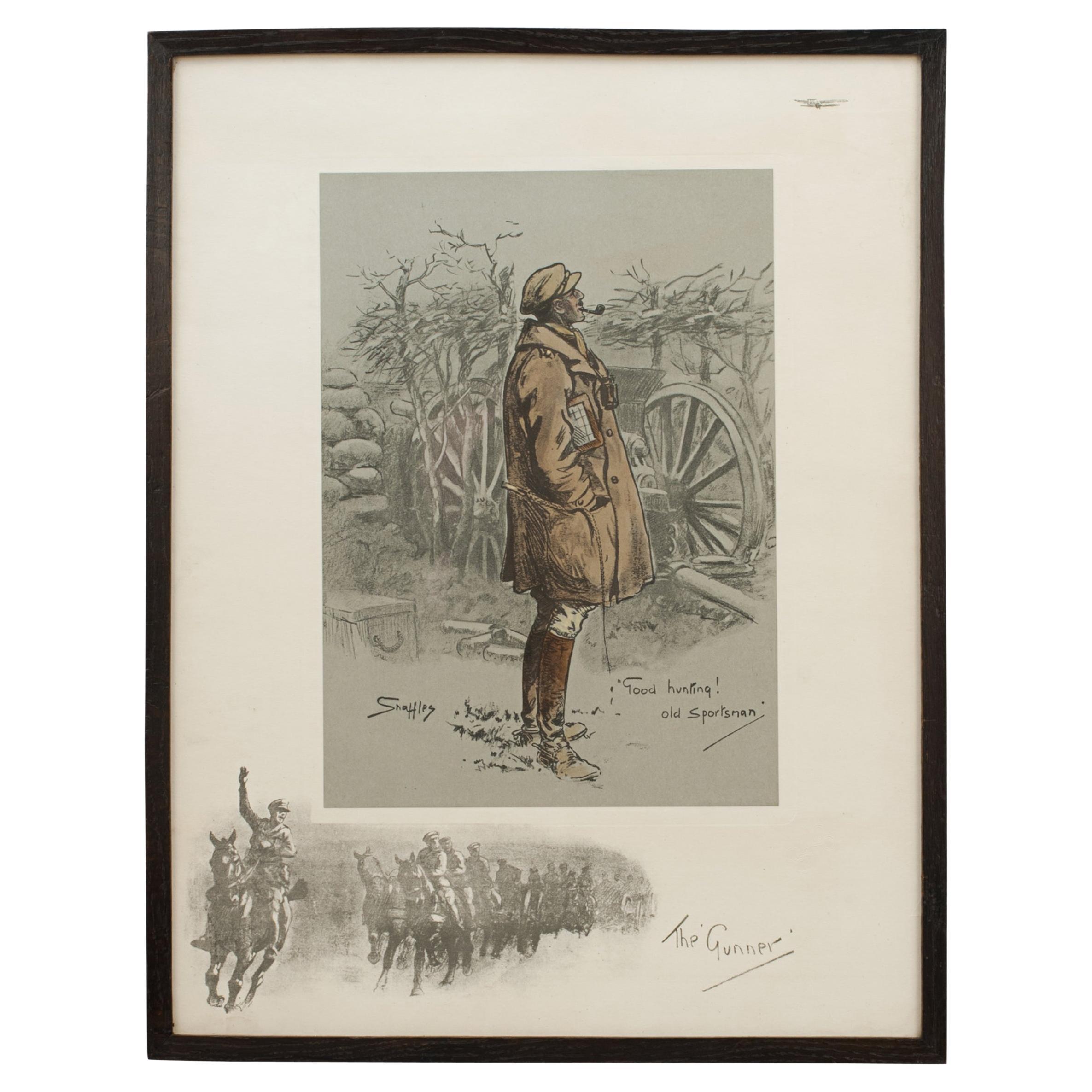 Snaffles Military Print, The Gunner For Sale at 1stDibs