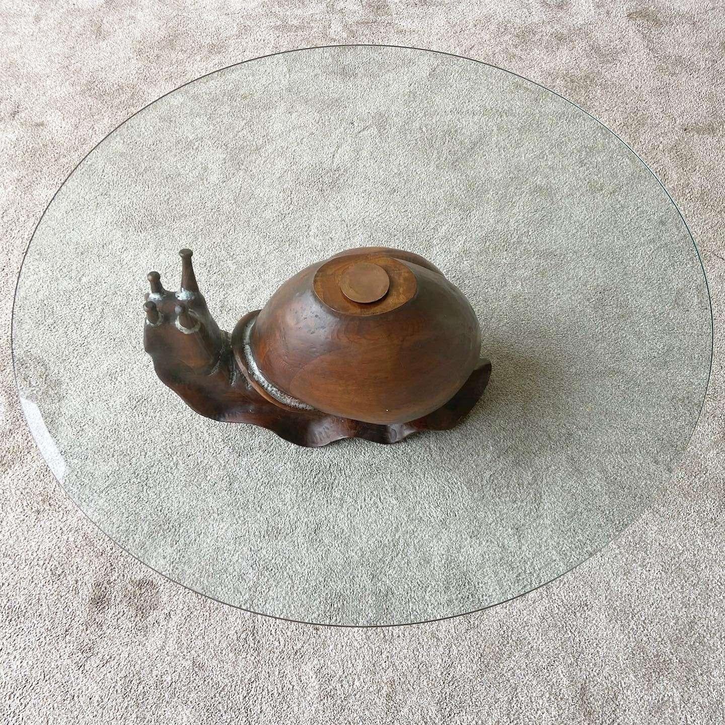 Snail, Glass Top Coffee Table by Federico Armijo For Sale at 1stDibs