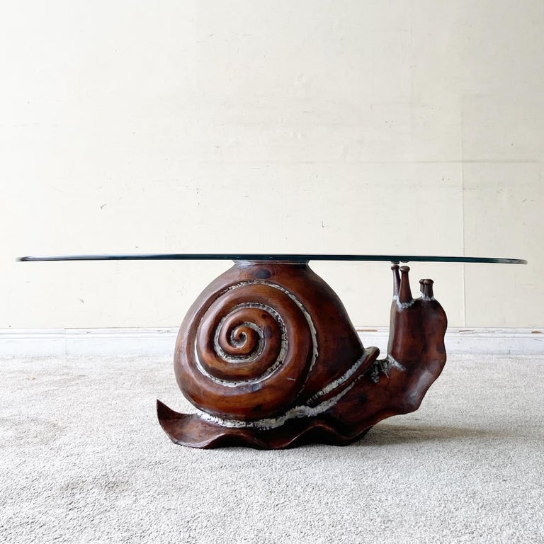 “Snail” Glass Top Coffee Table by Federico Armijo For Sale at 1stDibs
